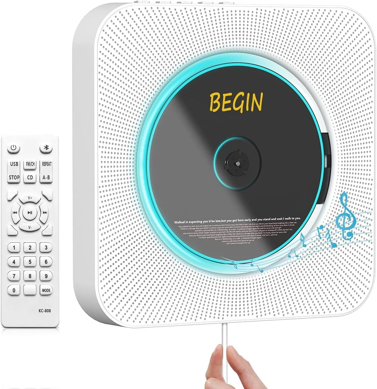 Reproductor de CD portátil con Bluetooth, reproductor de CD de ...