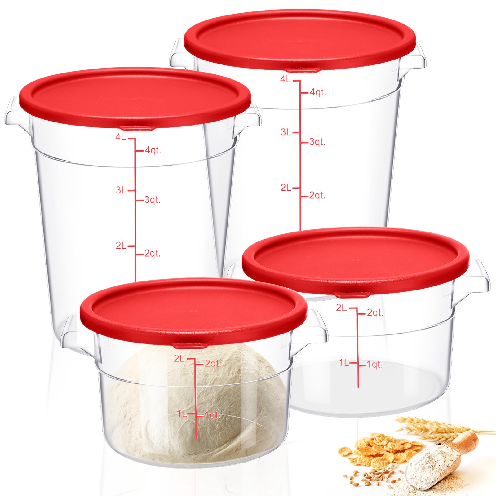Amazon.com: Wenqik 4 Pcs Food Storage Container with Lids Set Proof ...