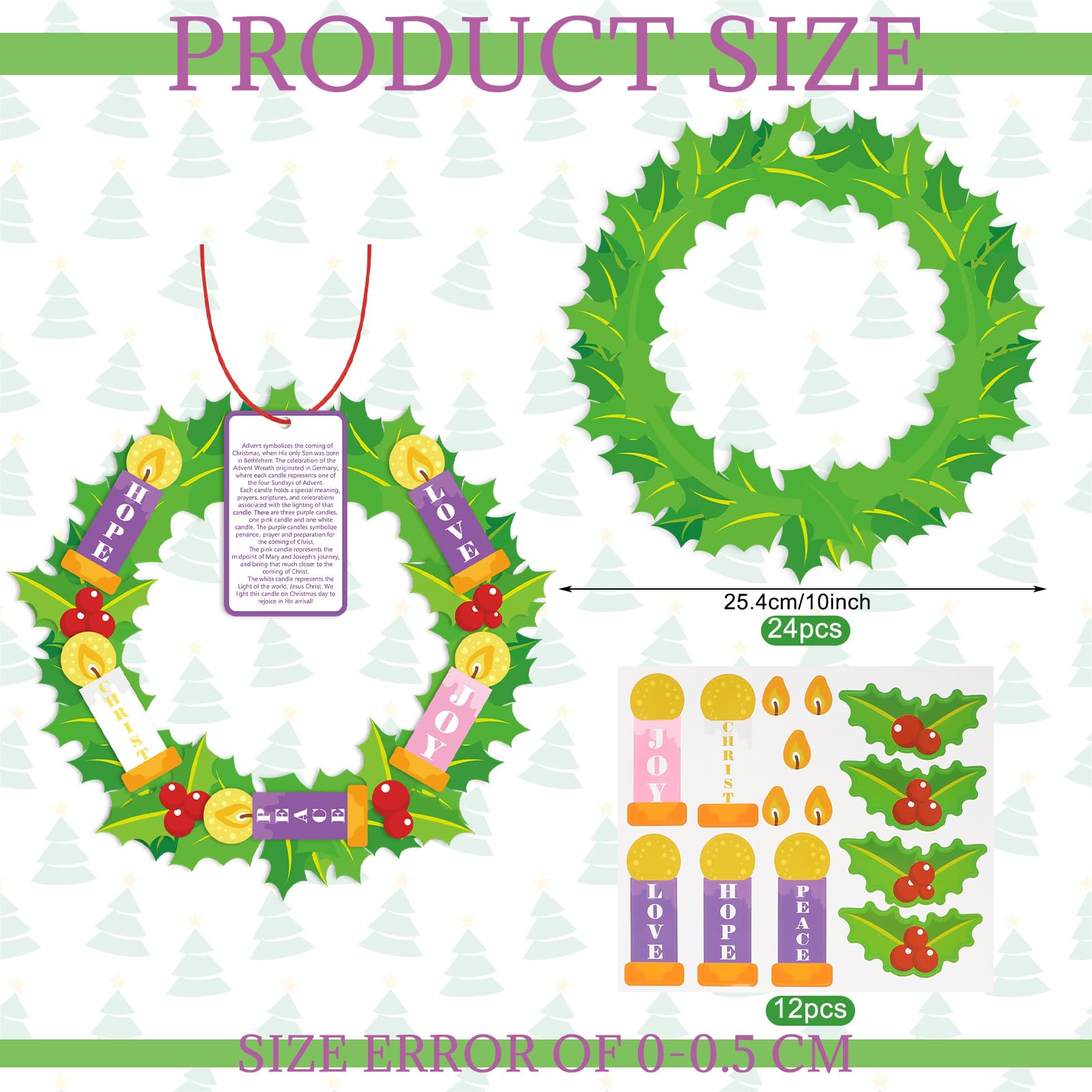 Advent Activities Hollowfly 12 Sets Color Your Own Crafts DIY Advent ...