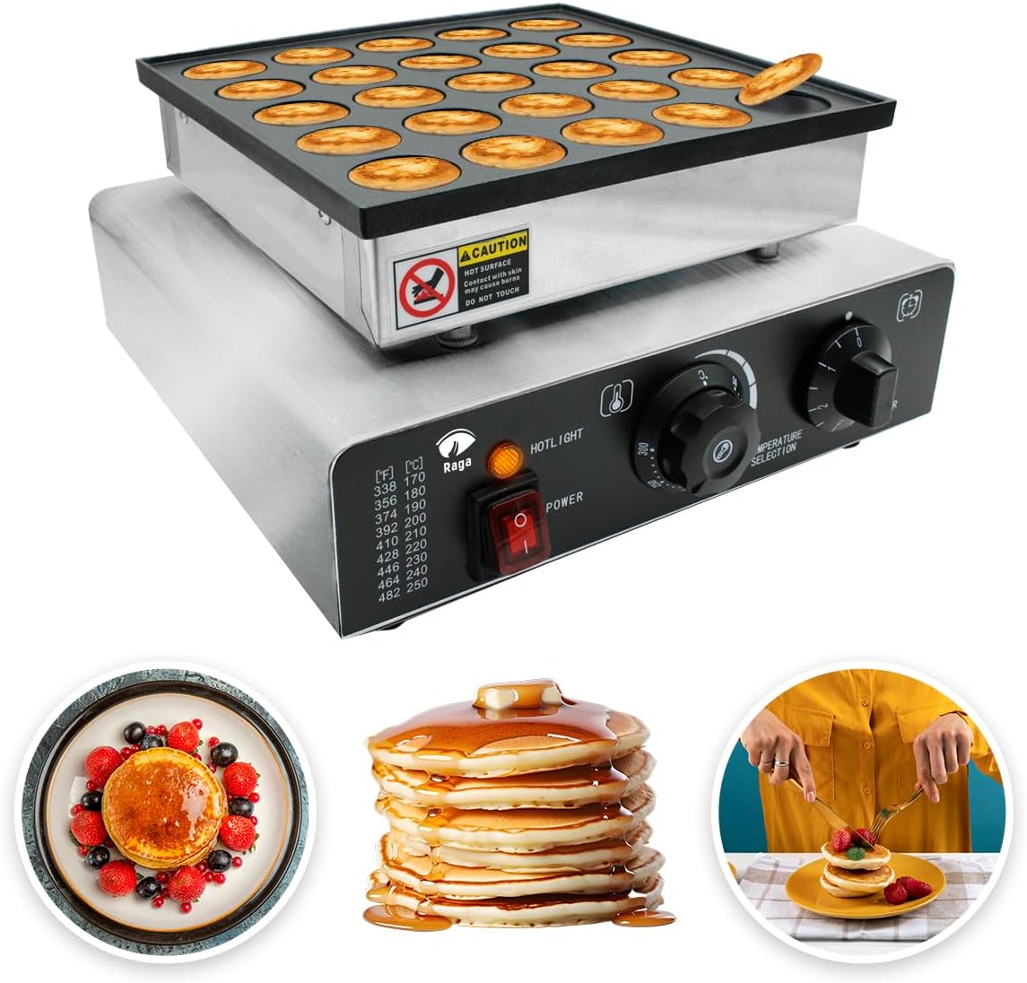 Raganet, Maquina Industrial para 25 Mini Hot Cakes, Panqueques y ...