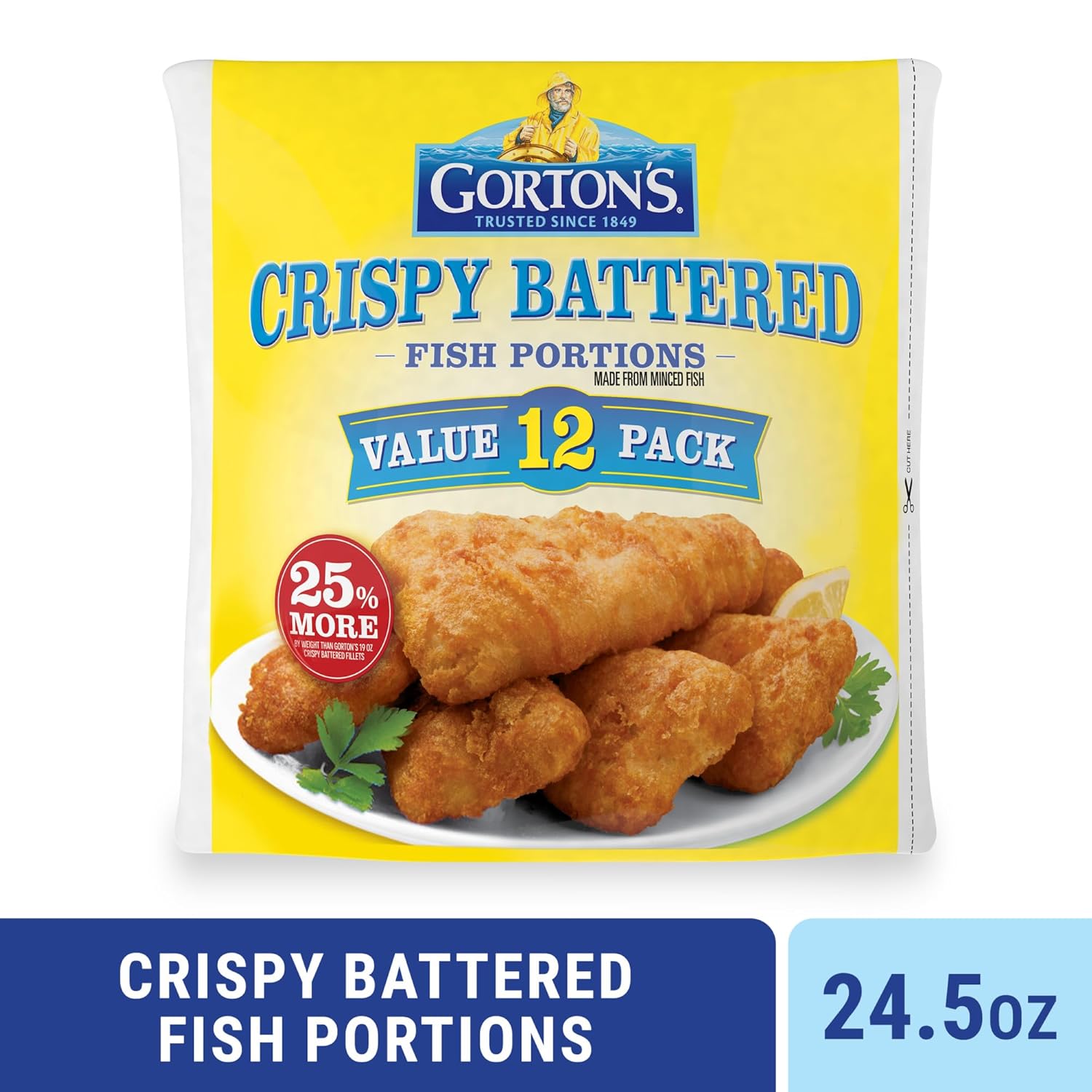 Amazon.com: Gorton's, Crispy Battered Fish Portions, 24.5 oz (Frozen ...