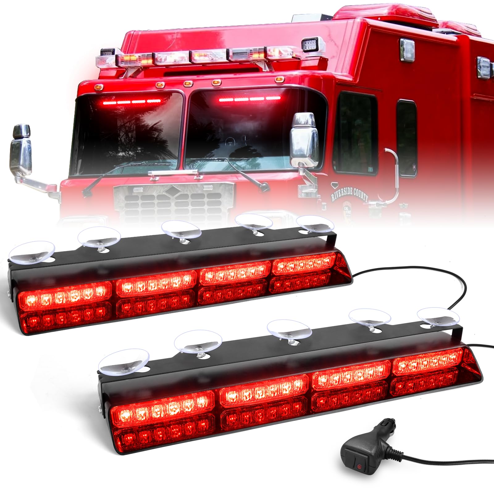 Snapklik.com : HLauto 6Z4J Emergency Dash Strobe Lights: 2x16.8 Inch ...