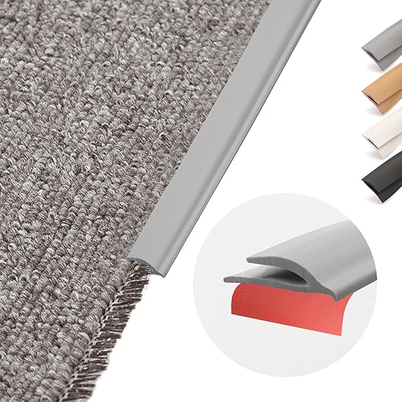 Flexible PVC Carpet Edge Trim Strip, Self Adhesive, Cuttable Carpet & Floor Transition Strip ...