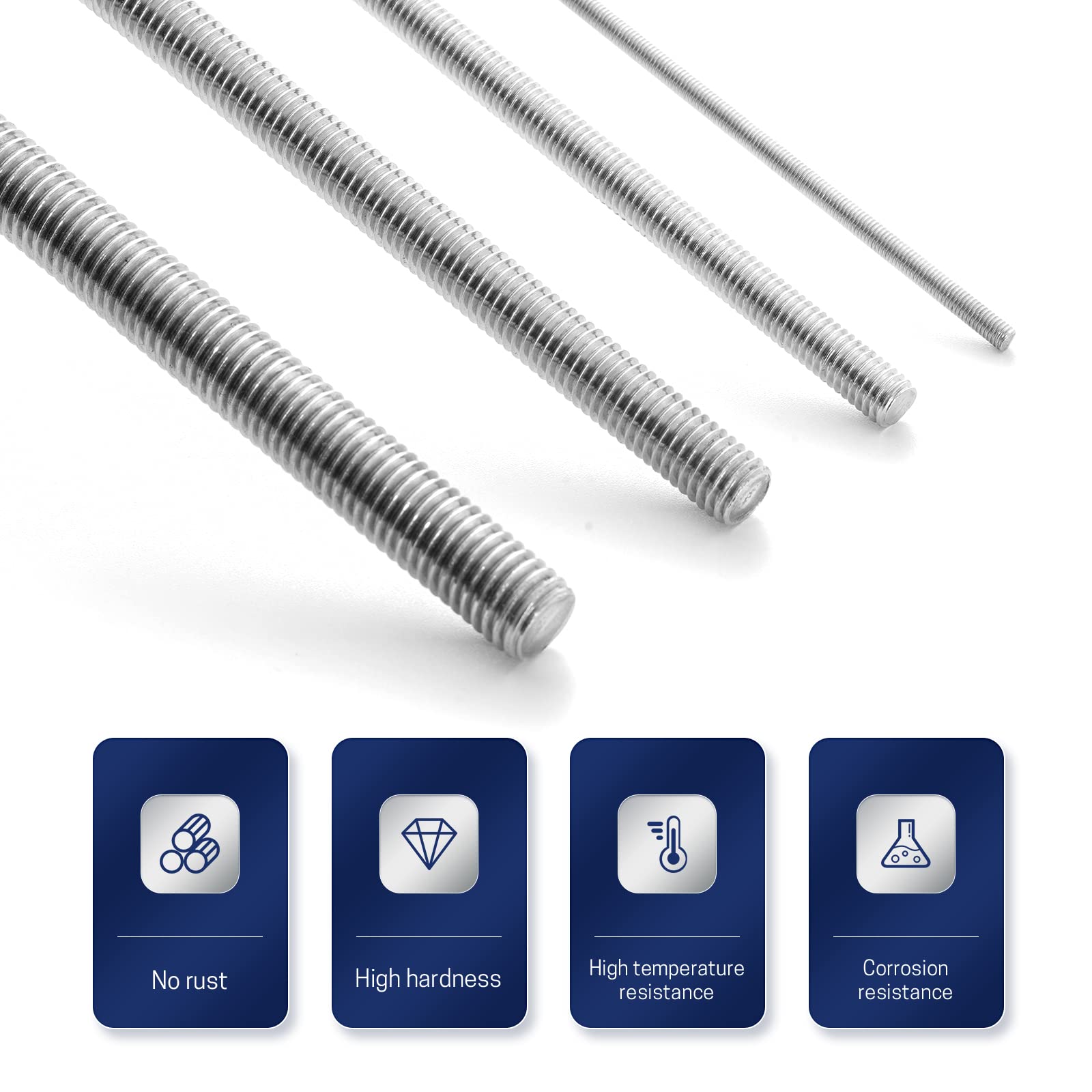 20 Pack M10Ã—250mm Length Threaded Rods & Studs with Hex Nuts, 10Pcs ...