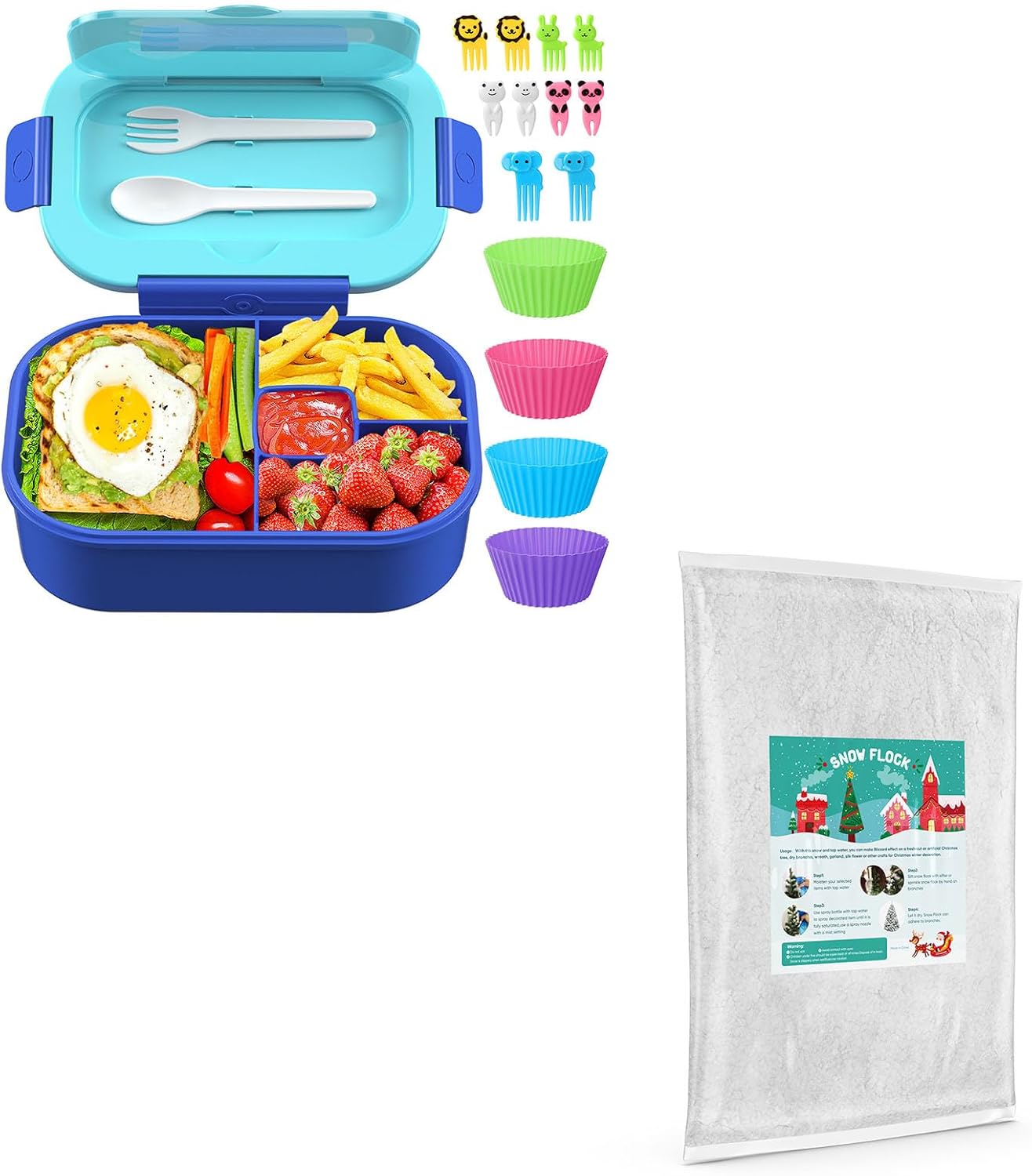 Amazon.com: TIME4DEALS Bento Boxes for Adults Kids 44oz & Instant Snow ...