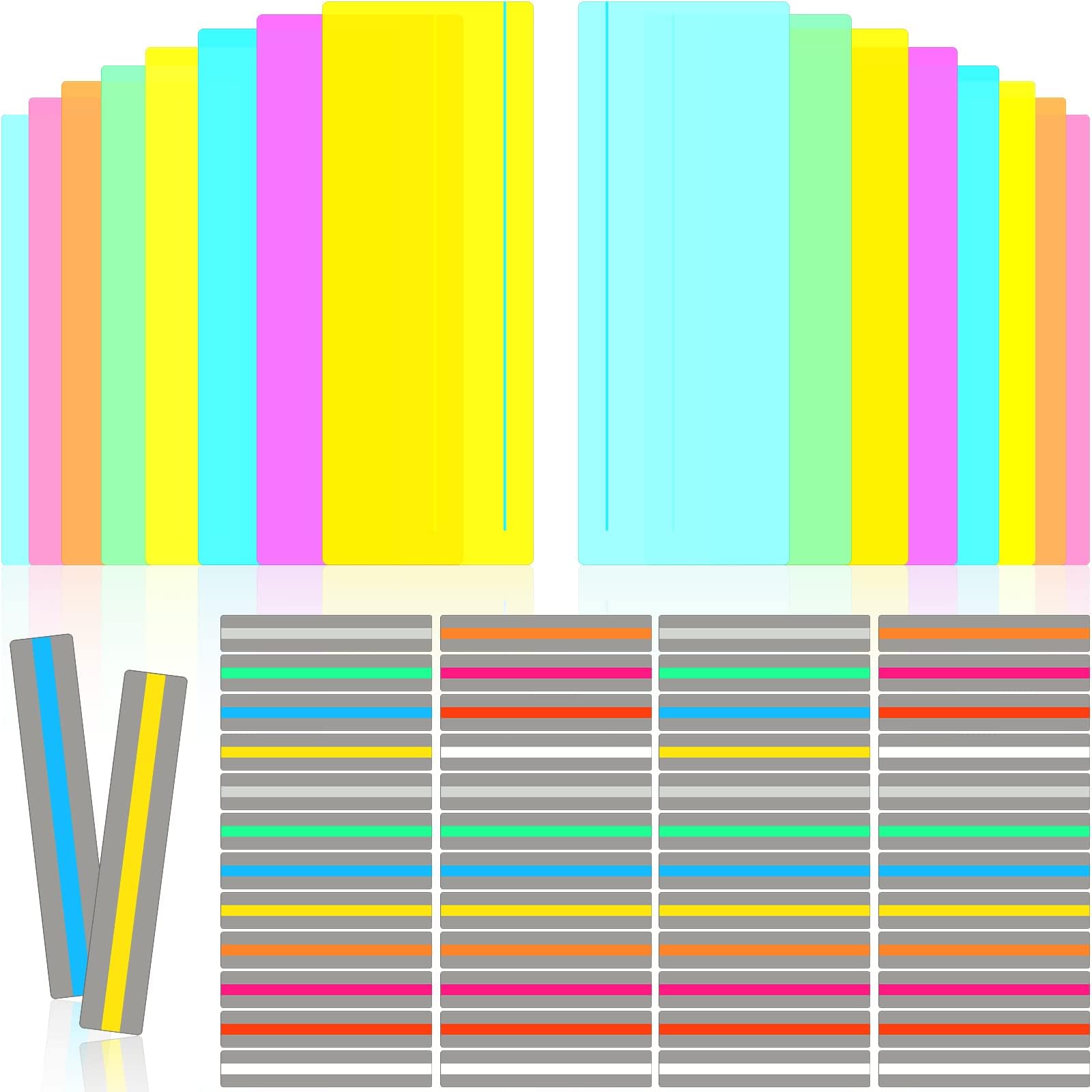 Amazon.com: 24 Pieces Reading Guide Strips Overlay Reading Guide Strips ...