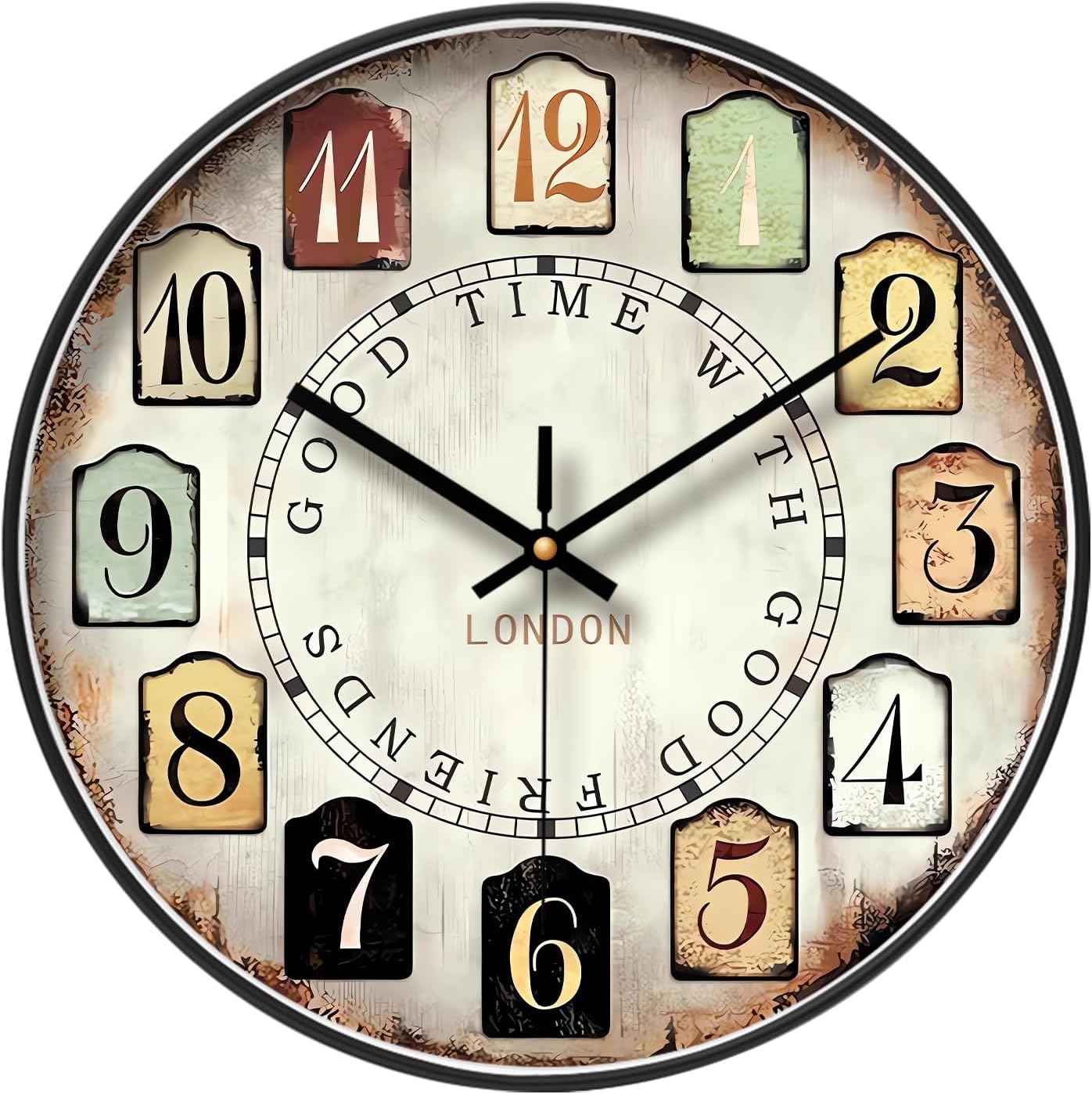 NUOVO Vintage Decorative Wall Clock with Large Arabic Numerals, Vintage ...