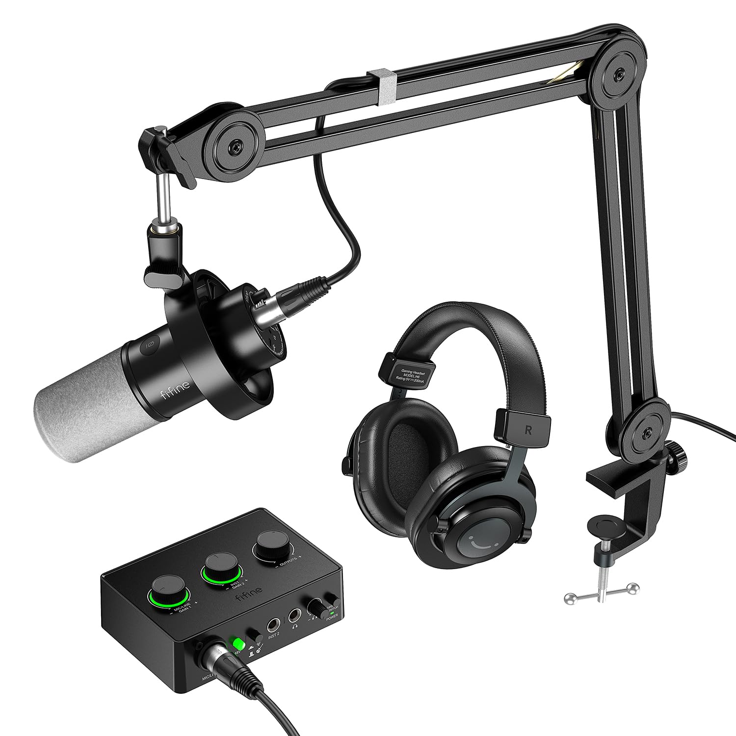 Amazon.com: FIFINE Dynamic Recording Microphone, XLR Audio Interface ...