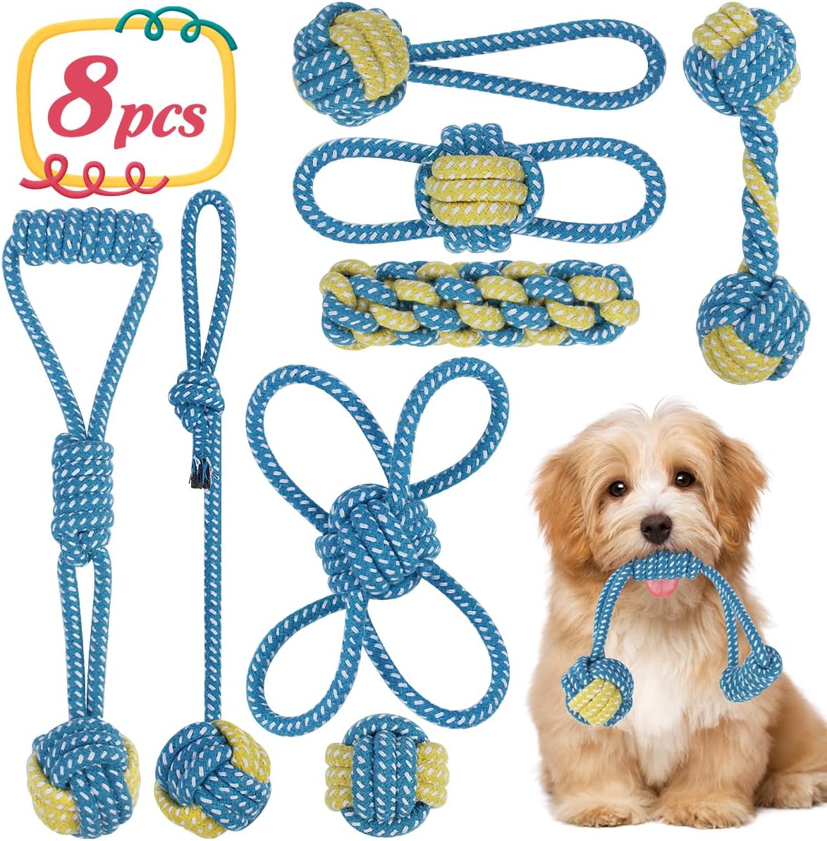 Pet Supplies : XL Dog Rope Toys for Aggressive Chewers - 4 Nearly ...