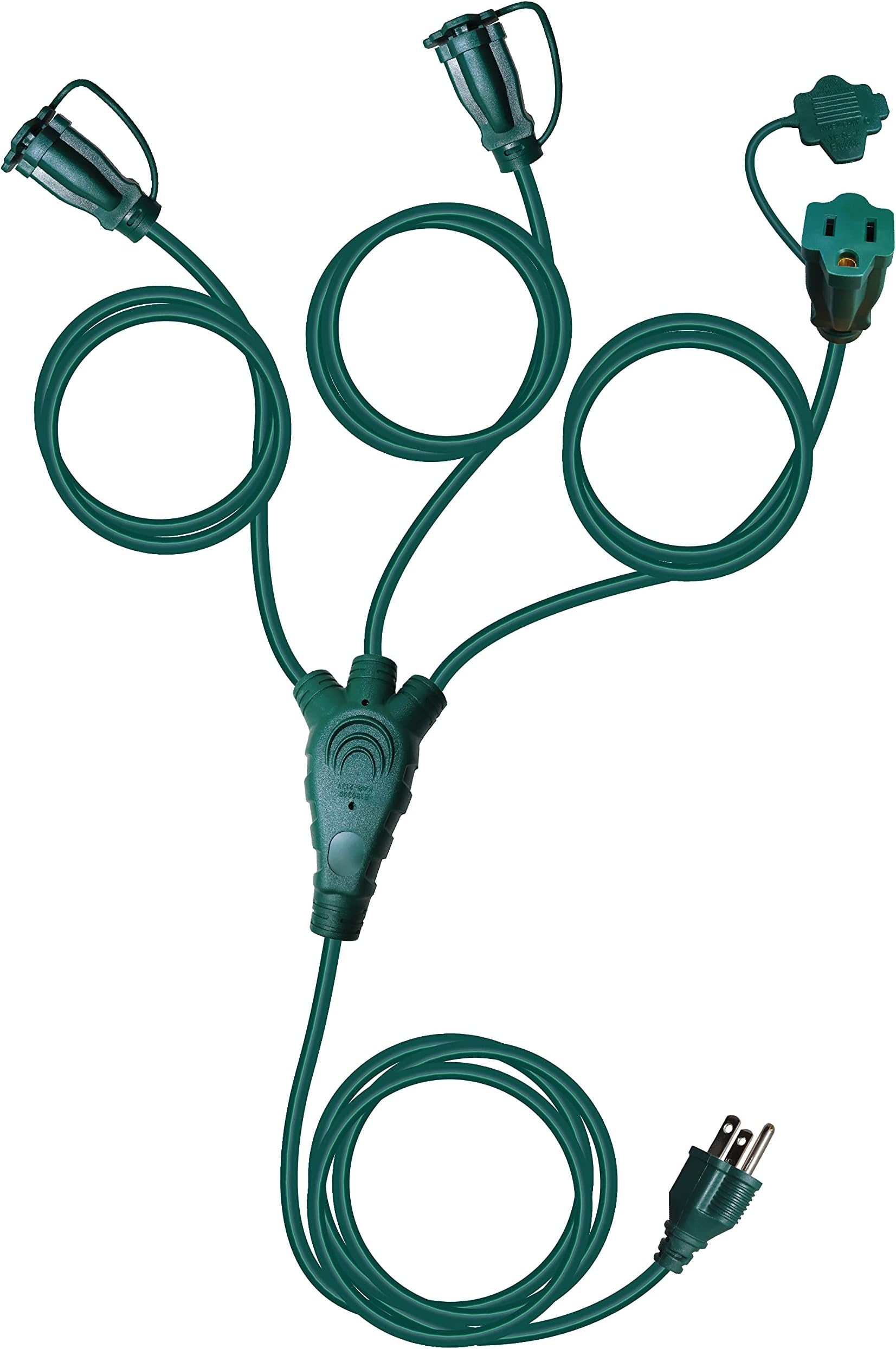 Amazon.com: 1 to 6 Outlet Splitter 100 FT Extension Cord, 3 Direction ...