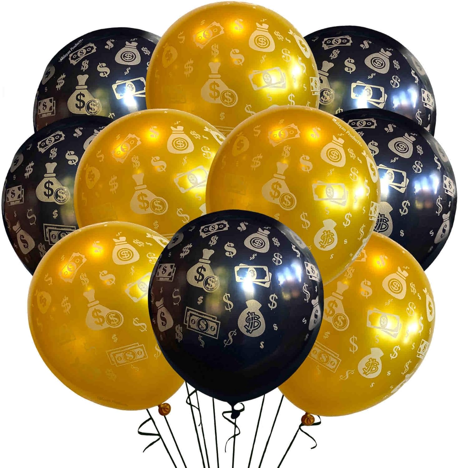 Amazon.com: Cash Money Balloons 12 Count, Money Bag Birthday Party ...