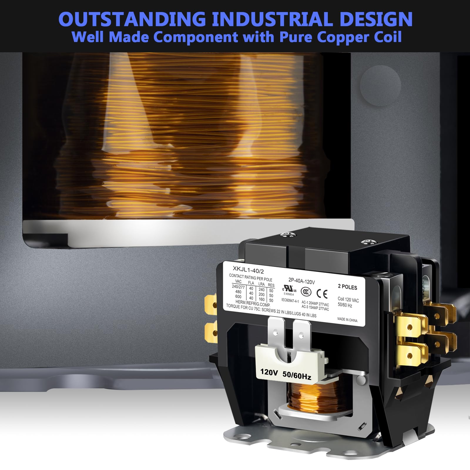 Snapklik.com : FOCSPROD HVAC Contactor, 40 Amp Double Pole / 2 Pole ...