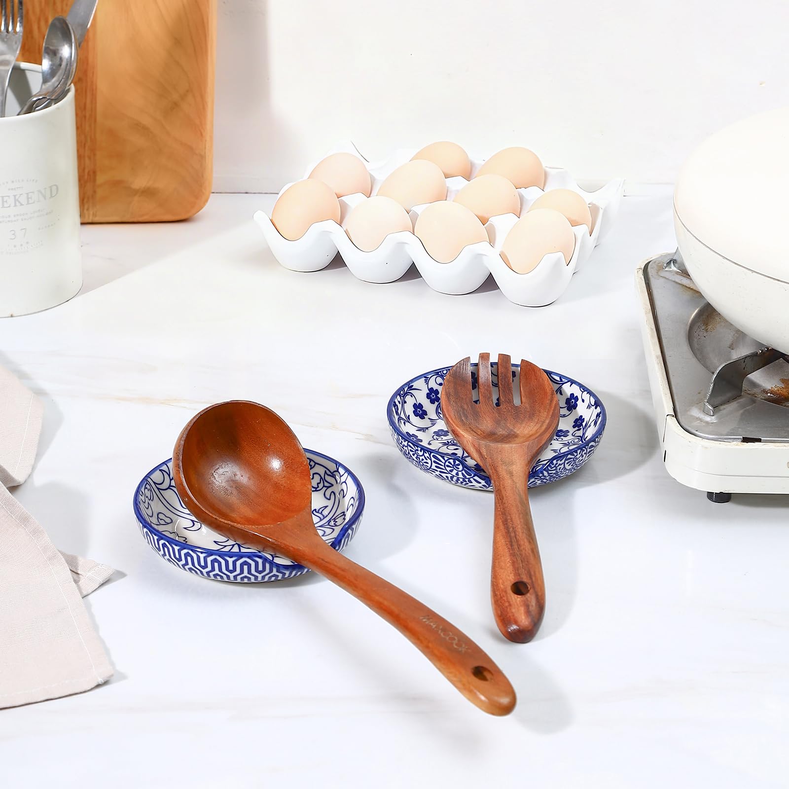 Snapklik.com : Ceramic Spoon Rest, 4.8 Inch Spoon Rest For Stove Top ...