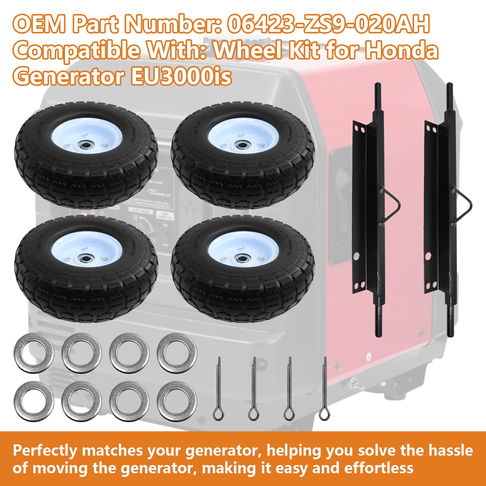 Snapklik.com : All Terrain Generator Wheel Kit Fit For Honda EU3000is ...