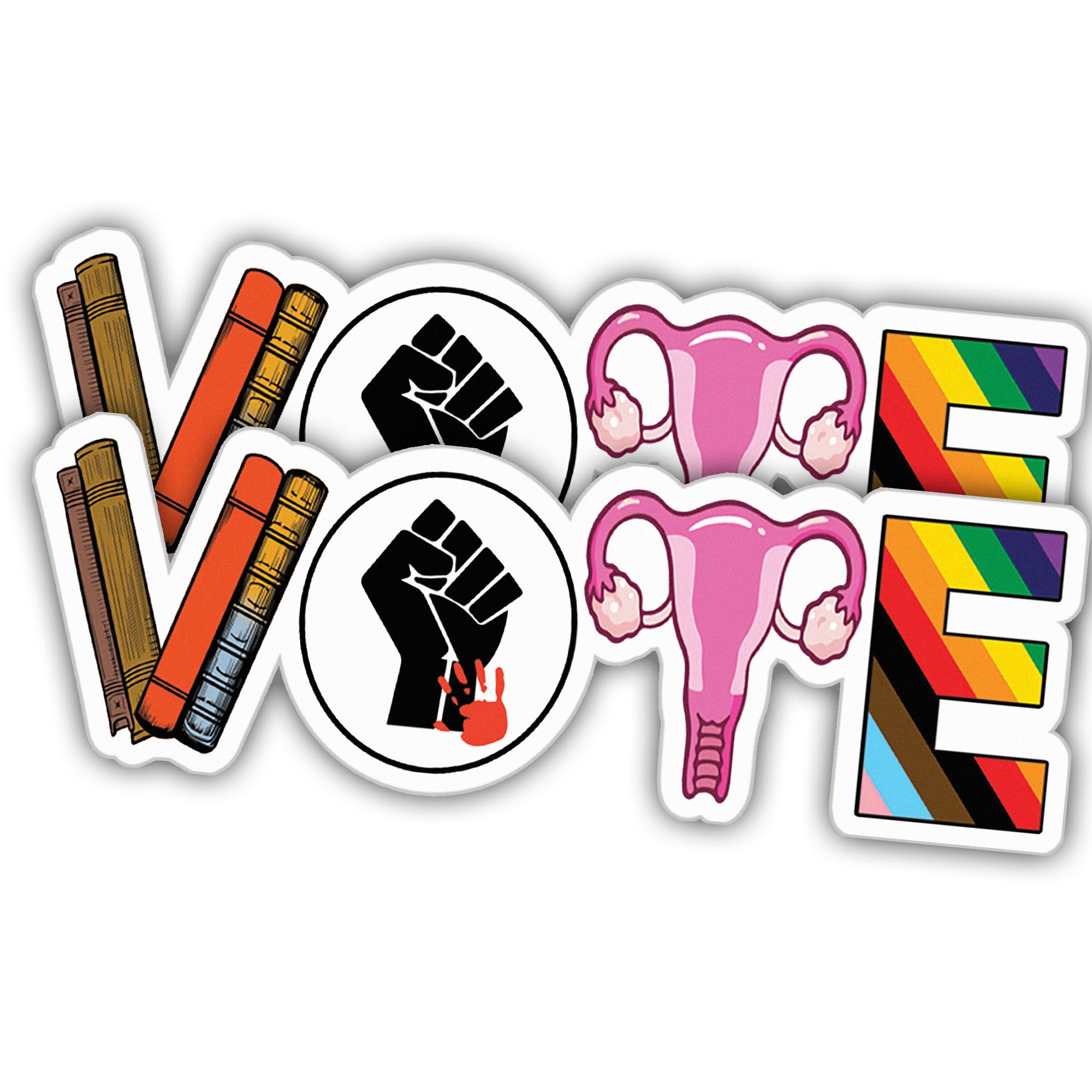 Amazon.com: VOTE Stickers Banned Books Reproductive Rights BLM LGBTQ ...