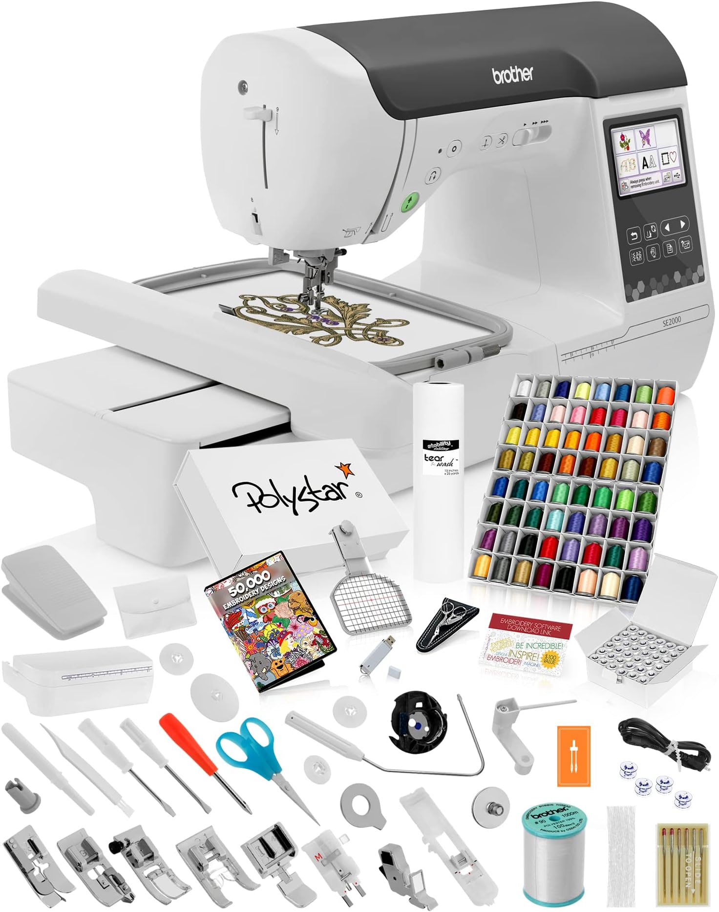 Amazon.com: Brother SE2000 Sewing + Embroidery Machine, 5" x 7" Field ...
