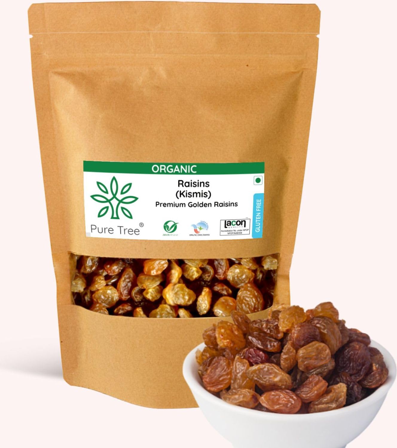 Pure Tree Certified Organic Raisins, Kishmish | 900 grams | Seedless ...