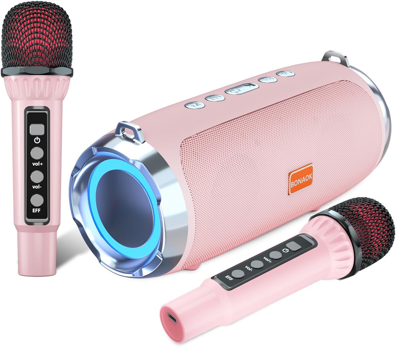 Amazon.com: Máquina de karaoke, altavoz Bluetooth portátil con 2 ...