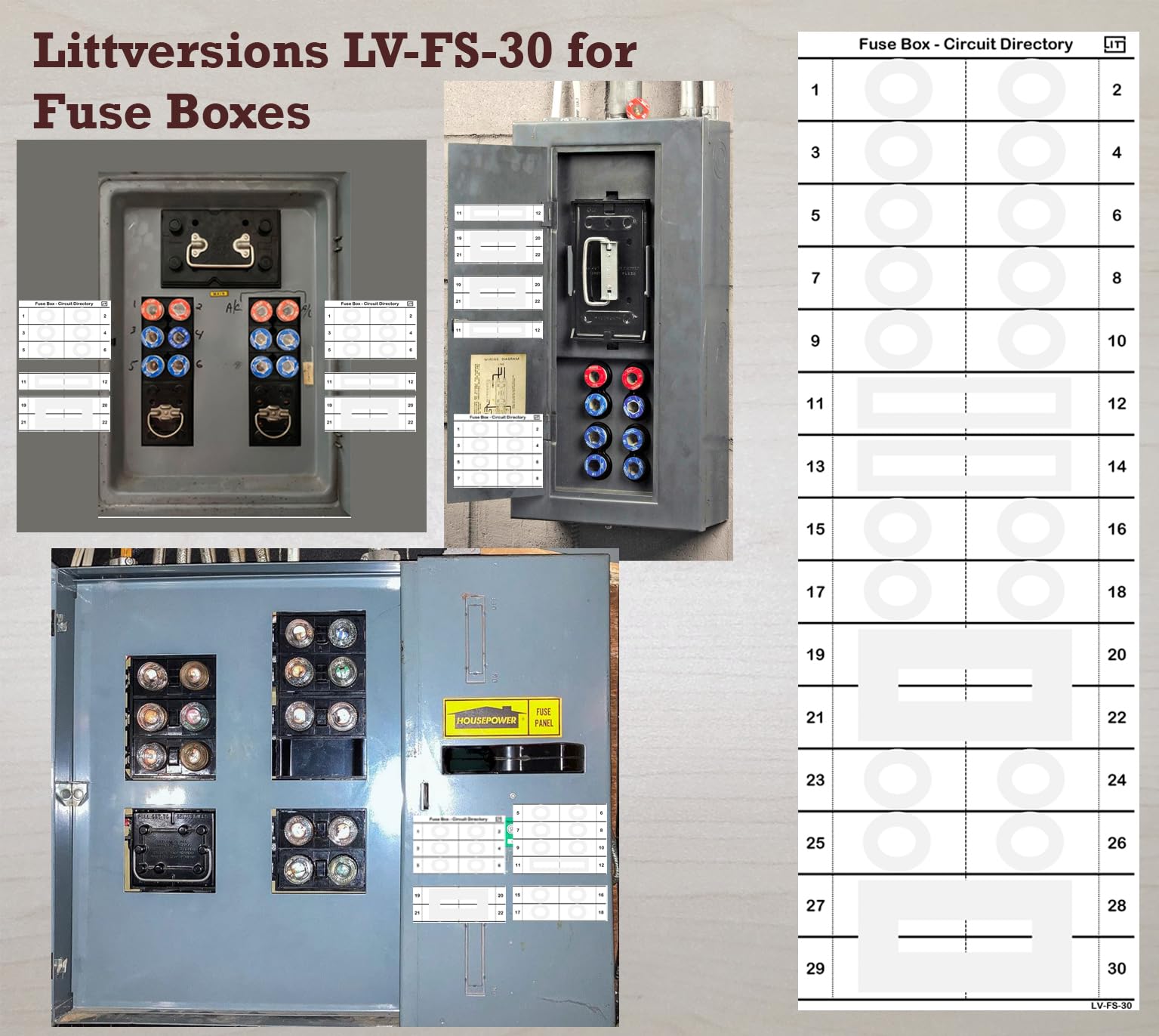 Amazon.com : Littversions Fuse Box Circuit Breaker Panel Directory ...