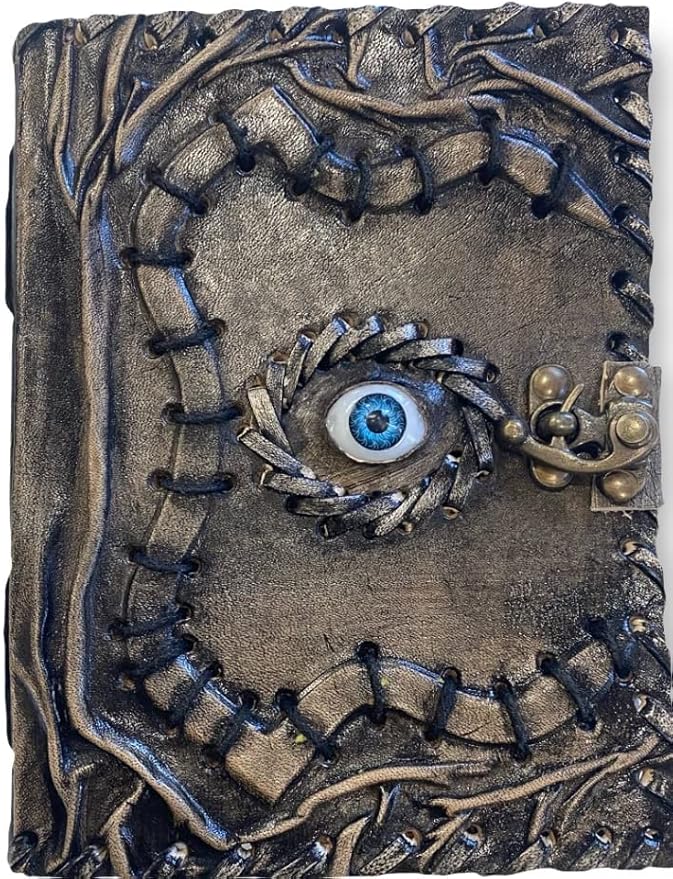 Hocus Pocus Book of Spells Leather Journal Deckle Edge Paper Third Eye ...