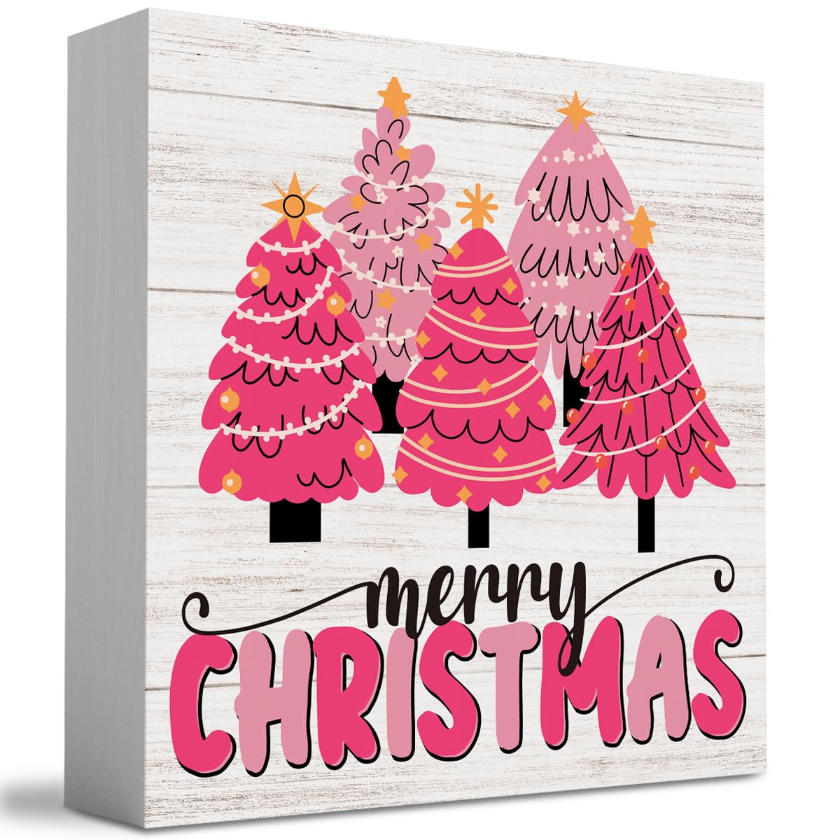 Amazon.com: Pink Christmas Sign, Pink Christmas Decorations, Christmas ...