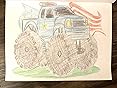 Big Wheels, Big Fun: A Monster Truck Coloring Book for Kids and Adults ...