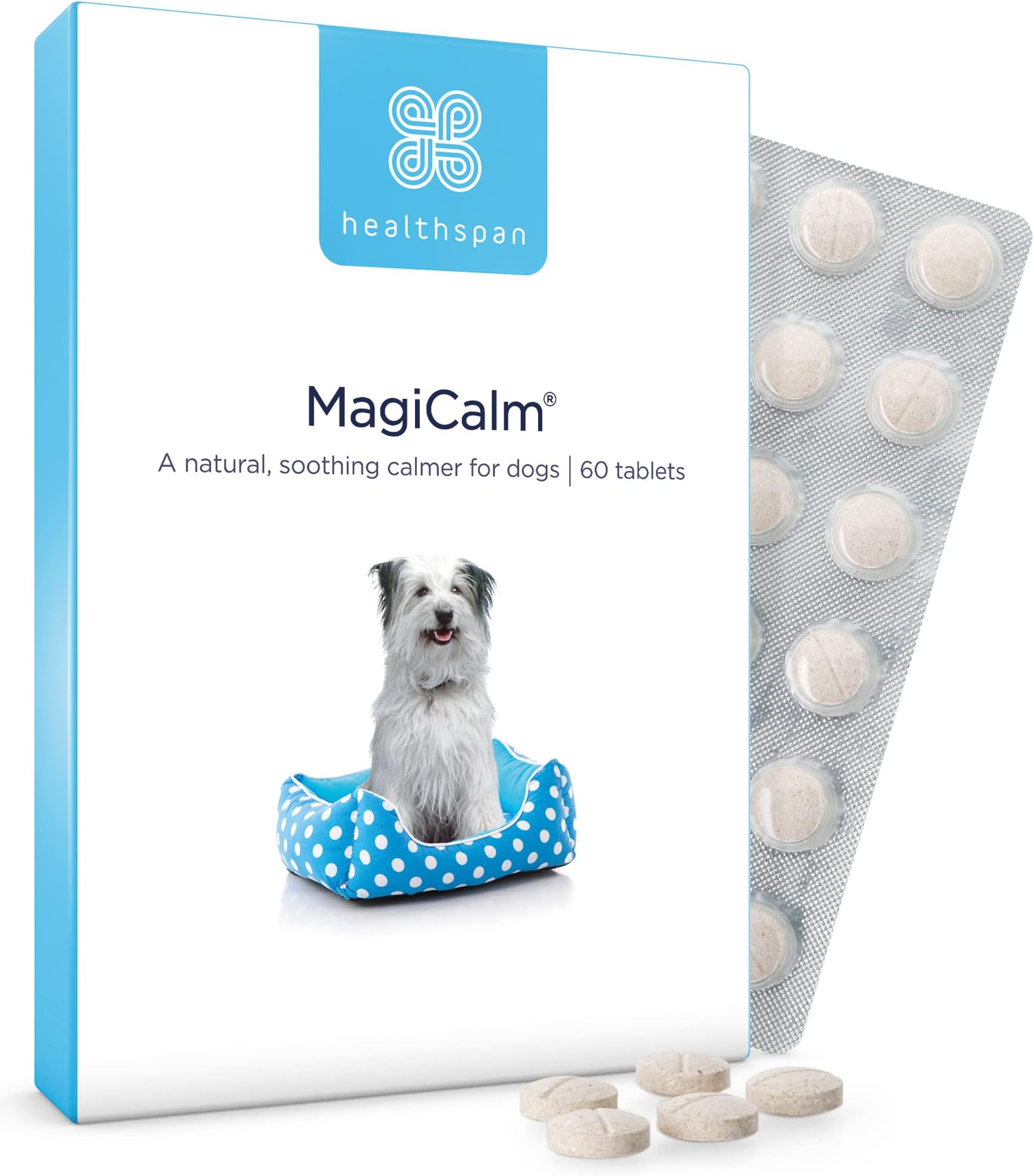 healthspan MagiCalm For Dogs (60 Tablets) | For Naturally Calmer & Less ...