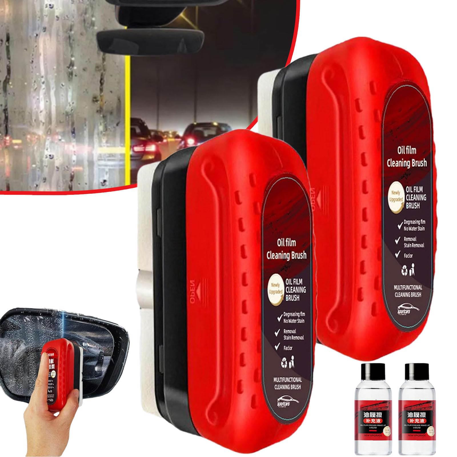 Amazon.co.jp: Elemenix ウィンドウクリーナー、Elemenix 自動車用油膜洗浄ブラシ、フロントガラス用ガラス洗浄ボード ...