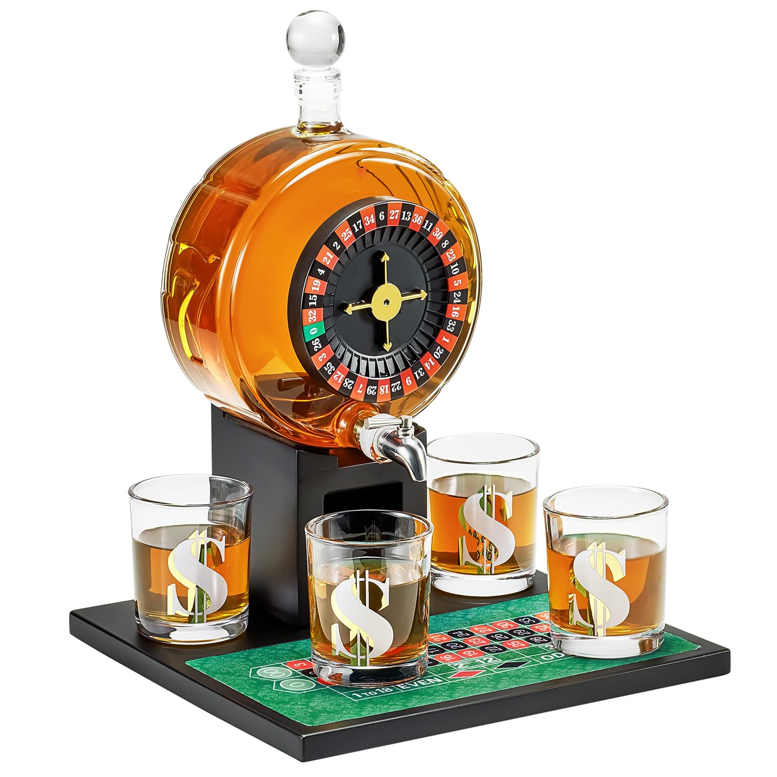 Amazon.com | Kollea Roulette Whiskey Decanter Set, 60.9 Oz Casino-Style ...