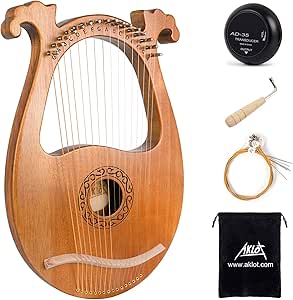 Amazon.com: Lyre Harp, AKLOT 16 Metal Strings Mahogany Body Lyra Harp ...