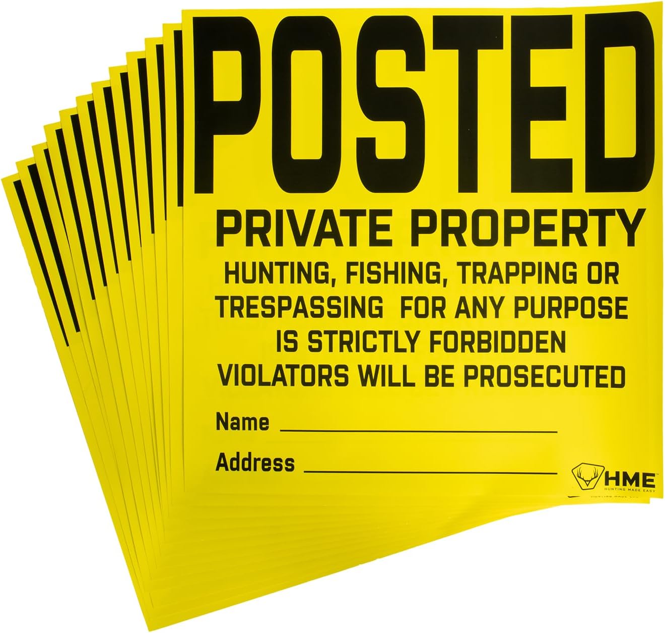 Amazon.com : 100 Pack Posted Signs No Trespassing No Hunting Signs Self ...