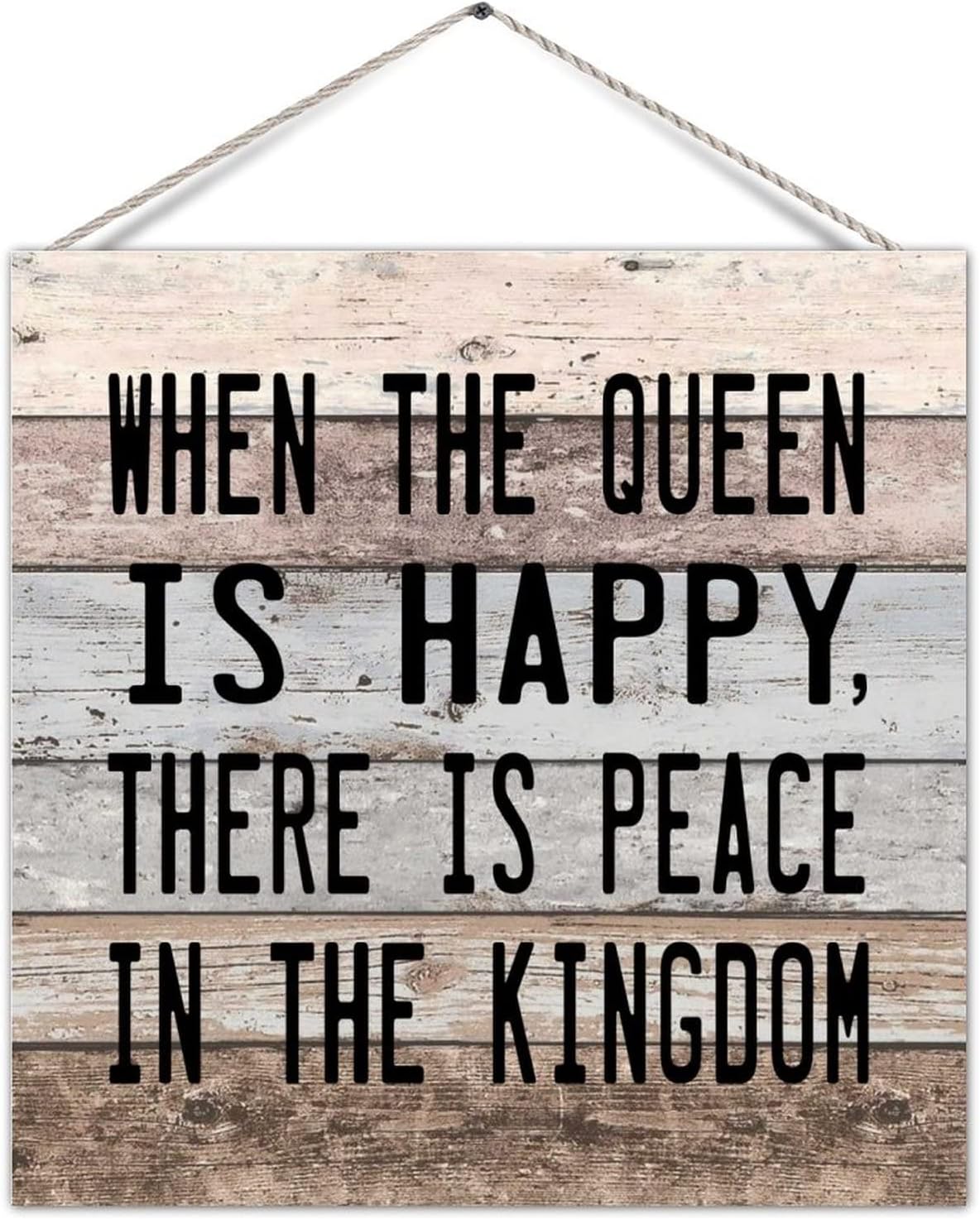Amazon.com: Decorative Wooden Sign Plaque When The Queen Is Happy There ...