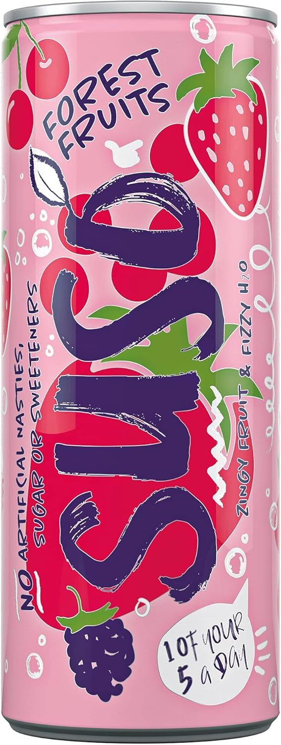 Suso Sparkling Forest Fruit Cans - 24x250ml : Amazon.co.uk: Grocery