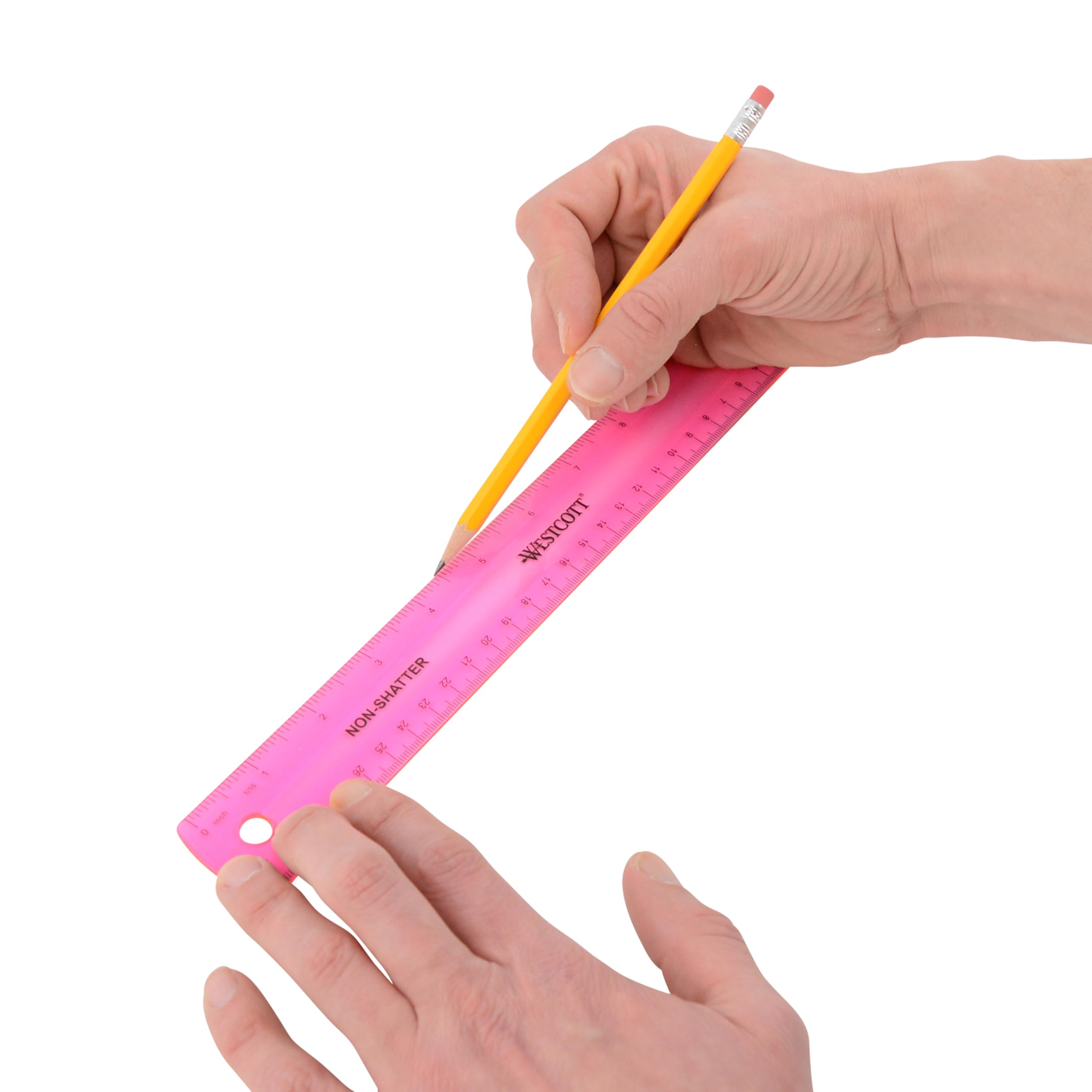 Snapklik.com : Westcott Shatterproof Ruler, 12-Inch, Pink