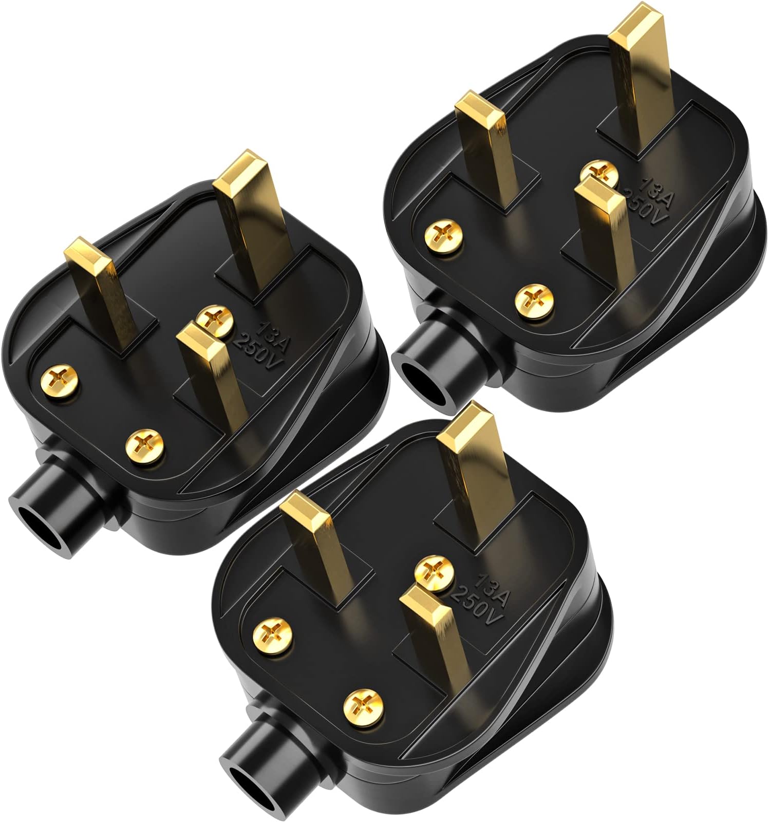 UK 3 Pin Plug 13A Fused Mains Plugs for Security Lights Floodlights ...