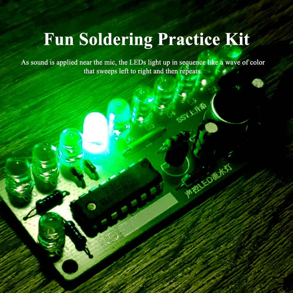 Snapklik.com : Colorful 10 LEDs Soldering Practice Board Electronic DIY ...