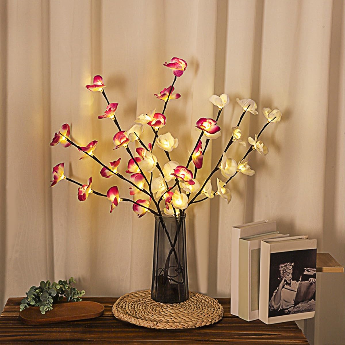 ALEENFOON LED Twig Lights Orchid Flower Branch Lights Battery Operated ...