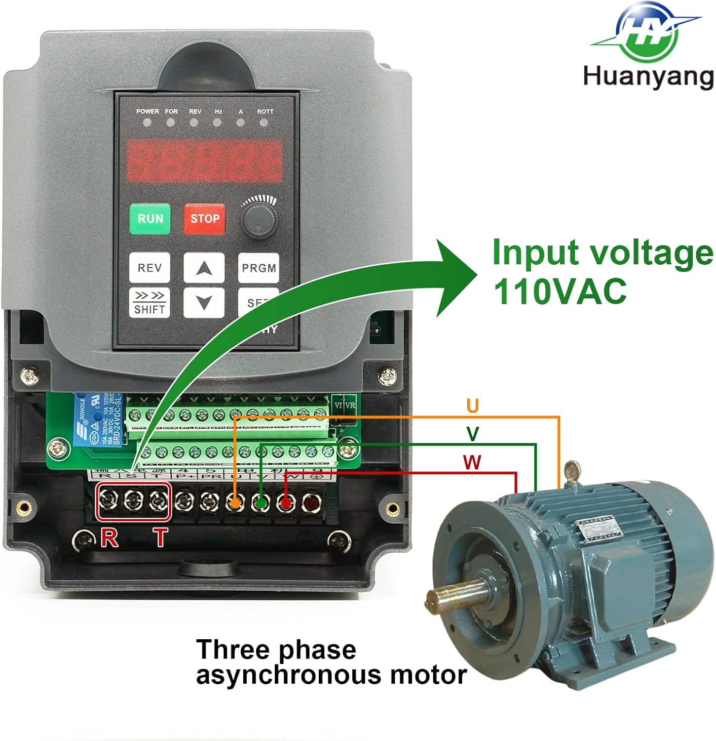HY HUANYANG VFD Converter Instruction Manual (Model HY01D511B, 110V 1 ...
