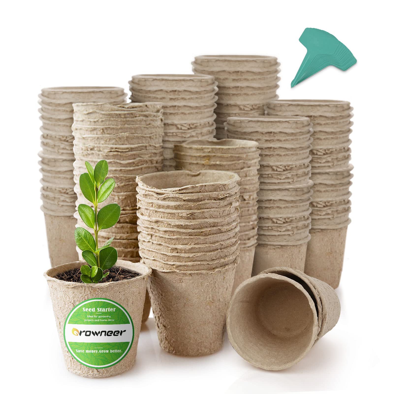 Snapklik.com : GROWNEER 120 Packs 3 Inch Peat Pots Plant Starters For ...