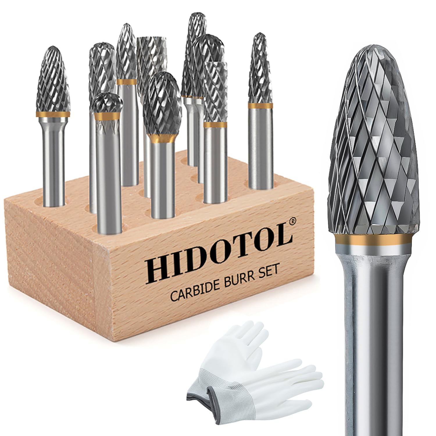 Amazon.com: HIDOTOL Carbide Burr Set 1/4" Shank 10PC Tungsten Double ...