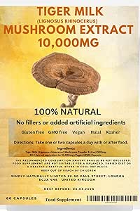 Tiger Milk Mushroom Extract 10,000mg High Strength (Lignosus rhinocerus ...