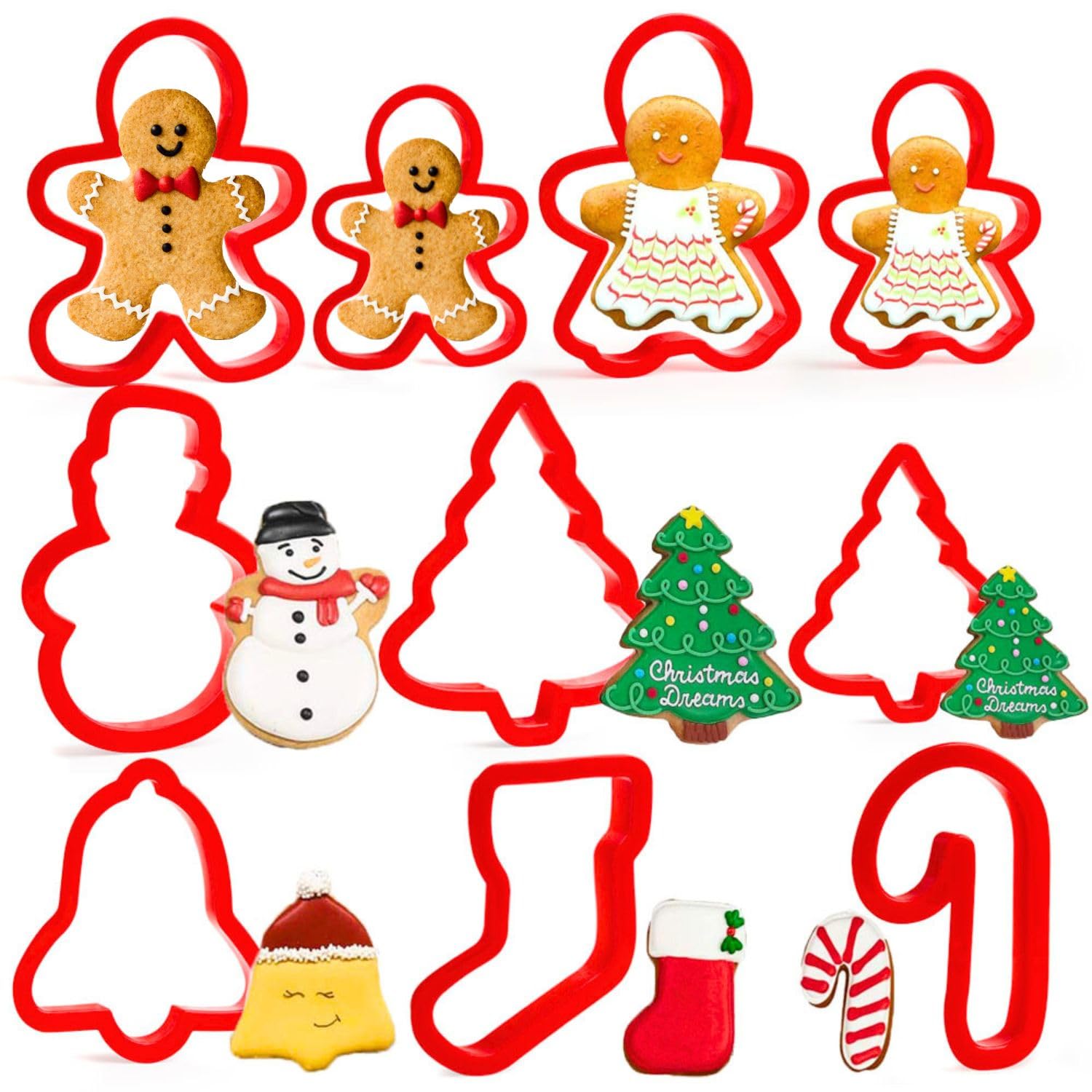 Amazon.com: Orapink Christmas Cookie Cutter Set - 10 Piece Plastic ...