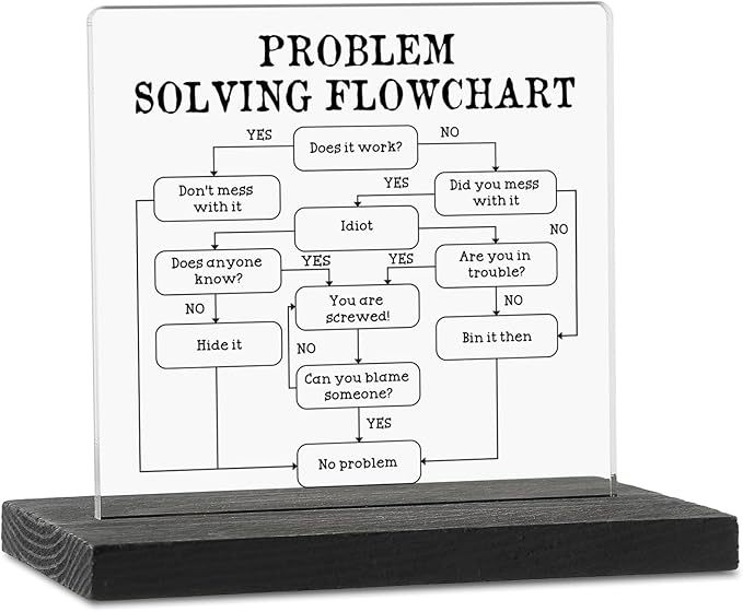 Amazon.com: Humorous Gift Desk Decorative Sign, Problem Solving ...