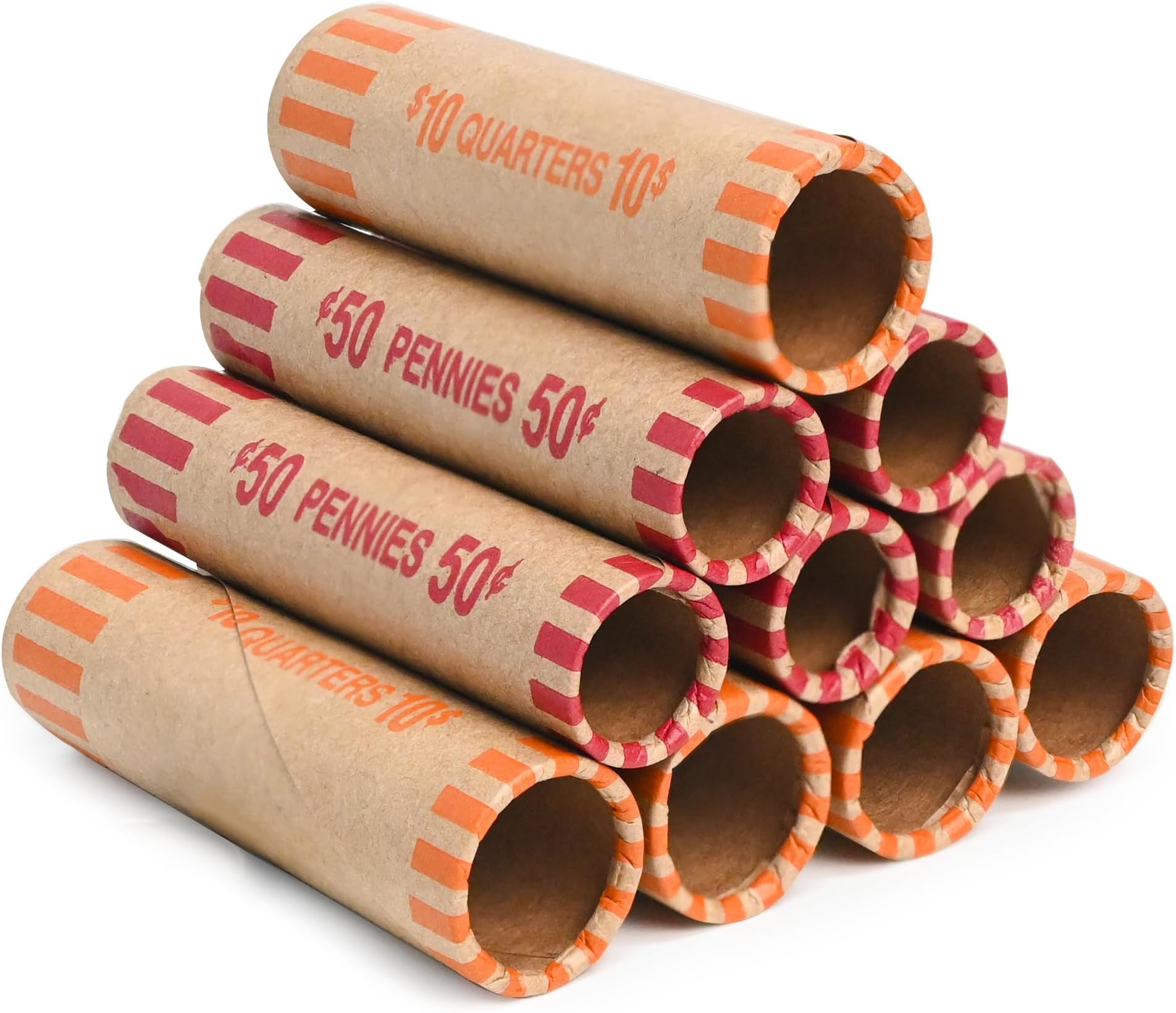 Amazon.com : L LIKED Preformed Coin Wrappers Rolls - 144 Assorted (72 ...