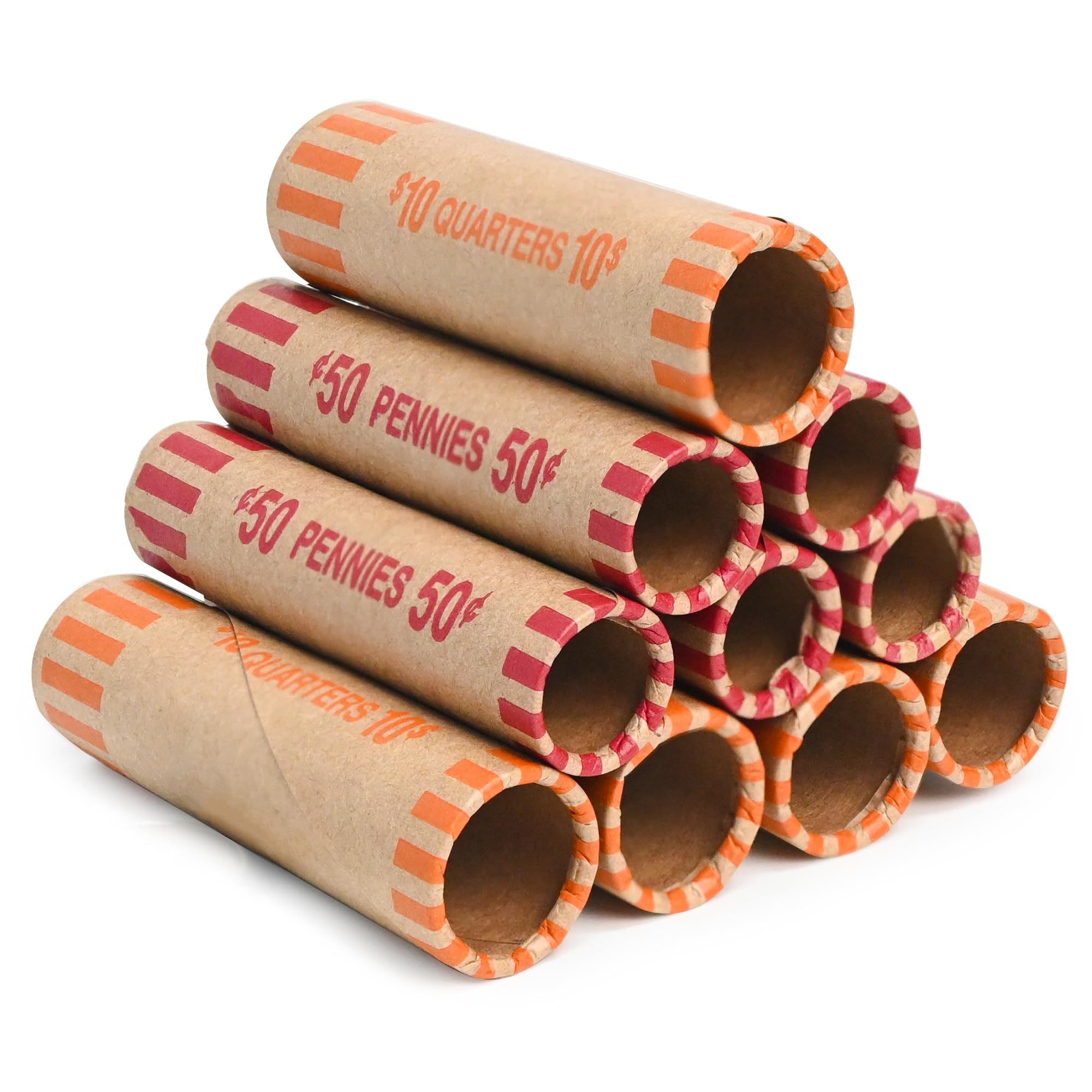 Amazon.com : L LIKED Preformed Coin Wrappers Rolls - 144 Assorted (72 ...