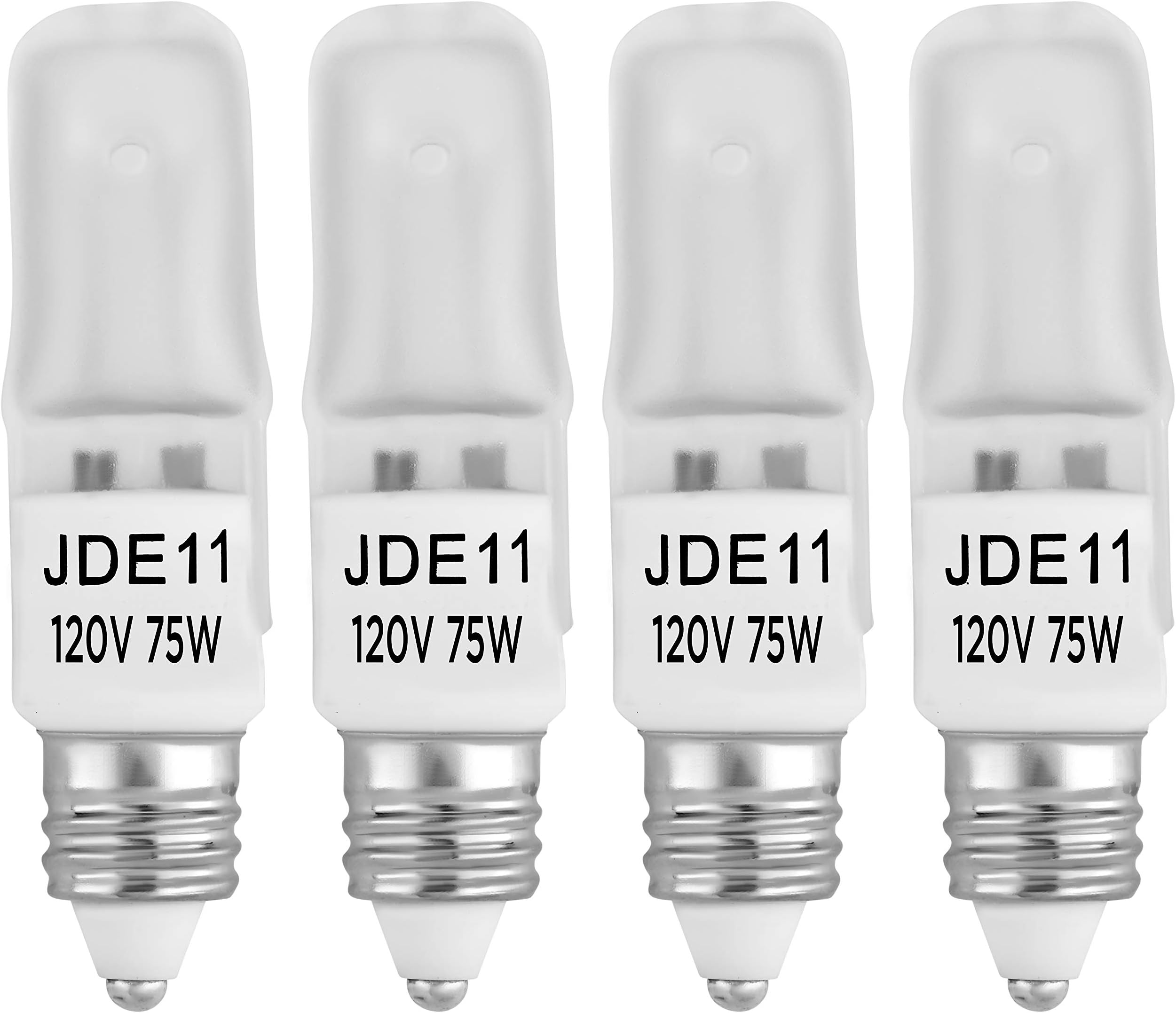 haraqi 4 Pack JD E11 120V 75 Watt Halogen Bulbs,Mini Candelabra Bulbs ...