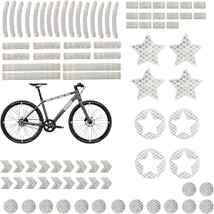 Tbczvx 84 Pcs Reflective Stickers, Bicycle Stickers, Reflective Strips ...