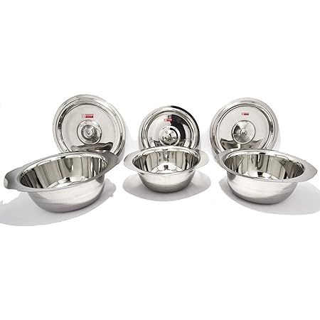 Buy Stainless Steel Donga Set With Lid, 810ml, 2 Piece (Stainless Steel ...