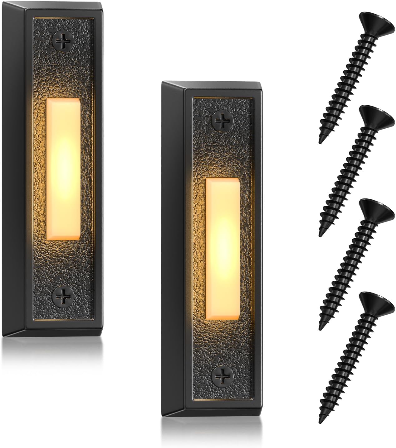 2 PCS Lighted Doorbell Button,Universal Wall Mounted Door Bell Button ...