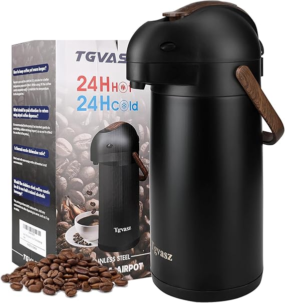 Amazon.com: Tgvasz Airpot Coffee Dispenser with Pump Hot Drink Dispenser, Insulated Thermal ...